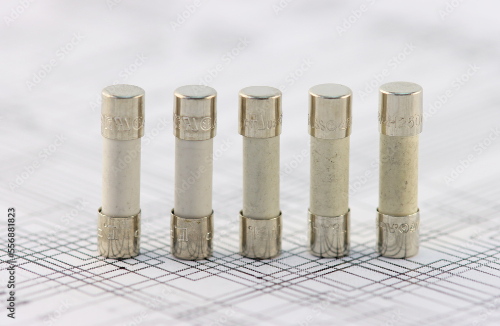 Ceramic fuses for overcurrent protection on the electrical diagram ...