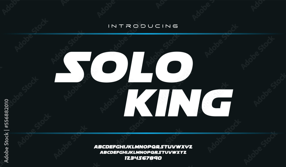Solo King, an elegant alphabet font and number. Premium uppercase ...