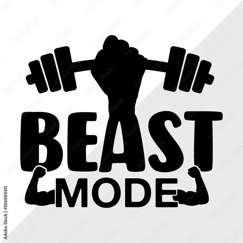 Vetor do Stock: Beast Mode SVG Cut File, Weights Svg, Gym Svg, Fitness ...