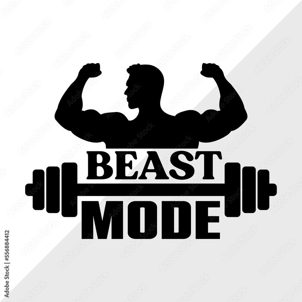 Beast Mode SVG Cut File, Weights Svg, Gym Svg, Fitness Svg, Workout Svg ...