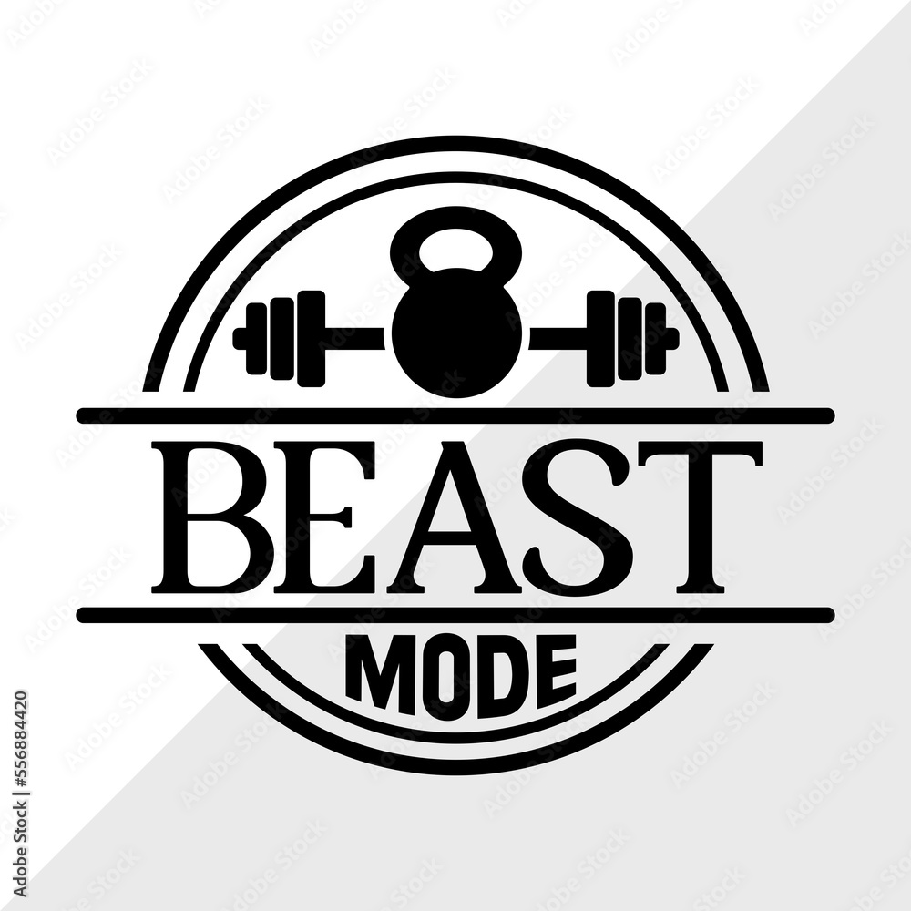Vetor do Stock: Beast Mode SVG Cut File, Weights Svg, Gym Svg, Fitness ...