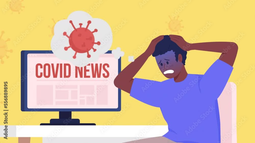Animated covid spread illustration. Coronavirus danger. Panic anxiety ...