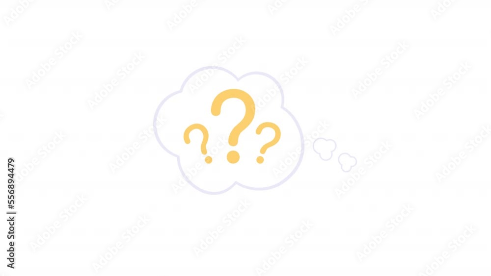 Animated interrogatory mark element. Question sign. Flat cartoon style ...