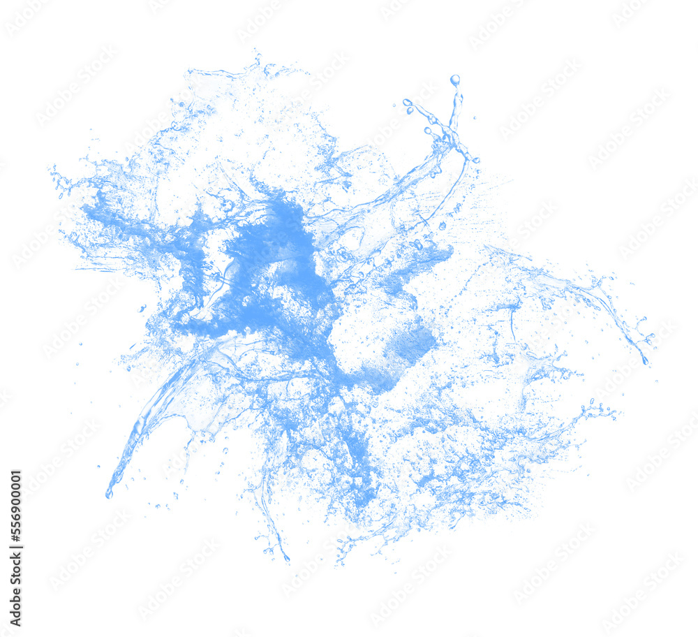 Blue water splash isolated on transparent background. Royalty high ...