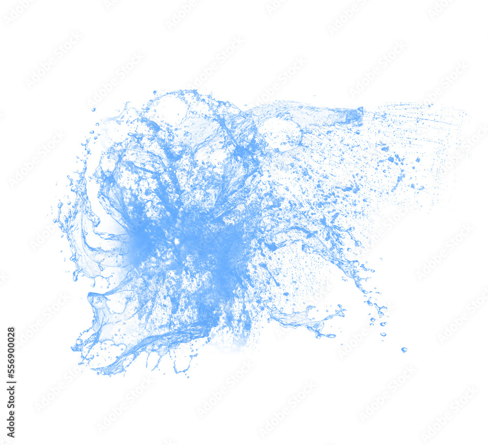Blue water splash isolated on transparent background. Royalty high ...