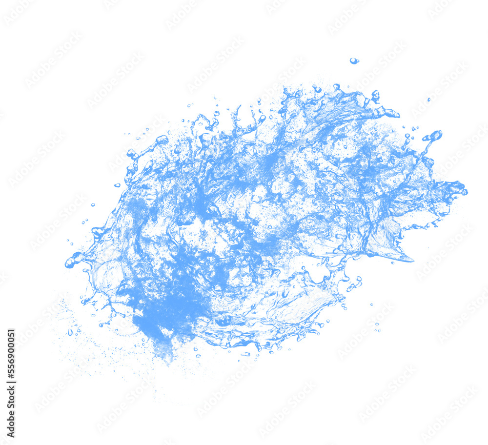 Blue water splash isolated on transparent background. Royalty high ...