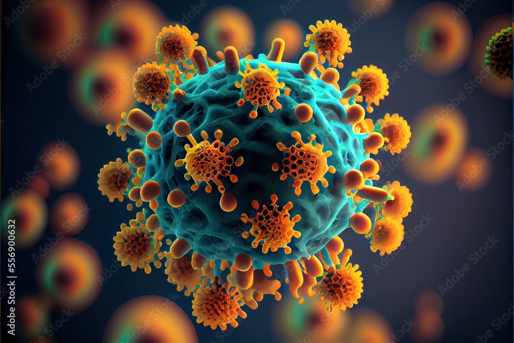 illness respiratory virus flu outbreak 3D medical illustration ...