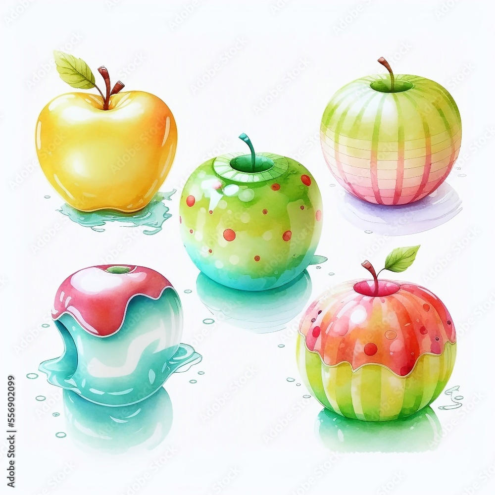 Phantasie-Äpfel, made by Ai, künstliche Intelligenz, AI-Art Stock ...