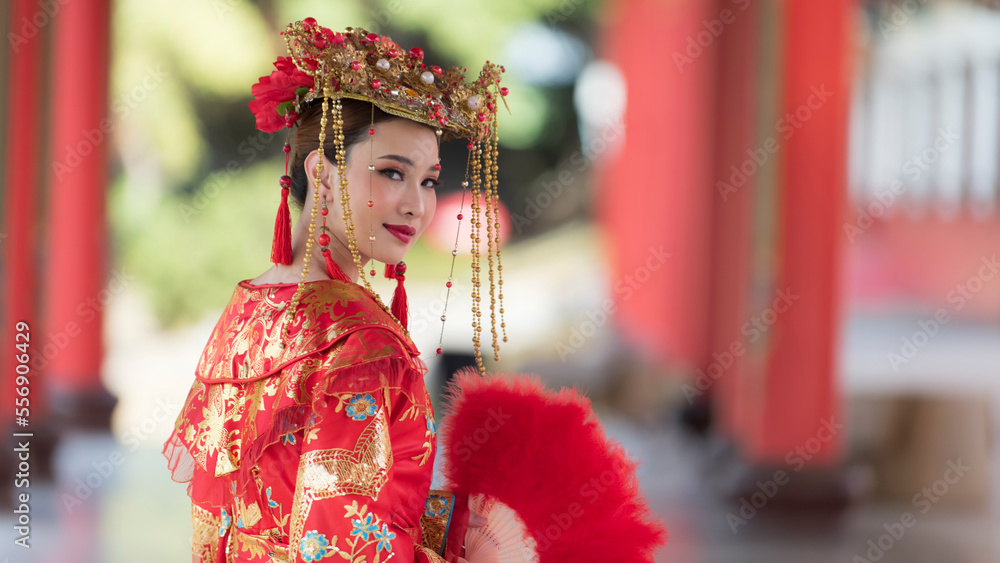Foto de chinese new decoration. chinese new year. person in traditional ...