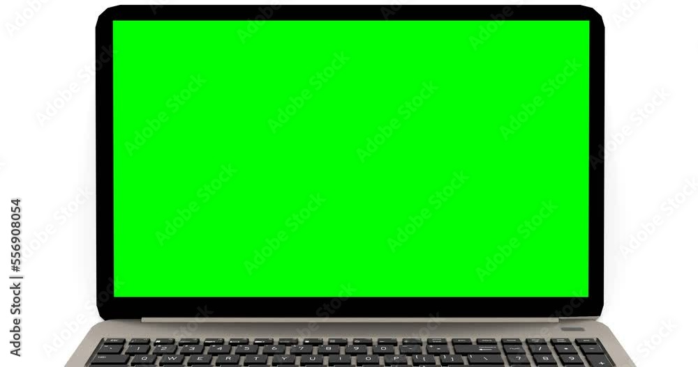 Laptop opening to Green screen chroma key 4K UHD 60FPS Stock Video ...