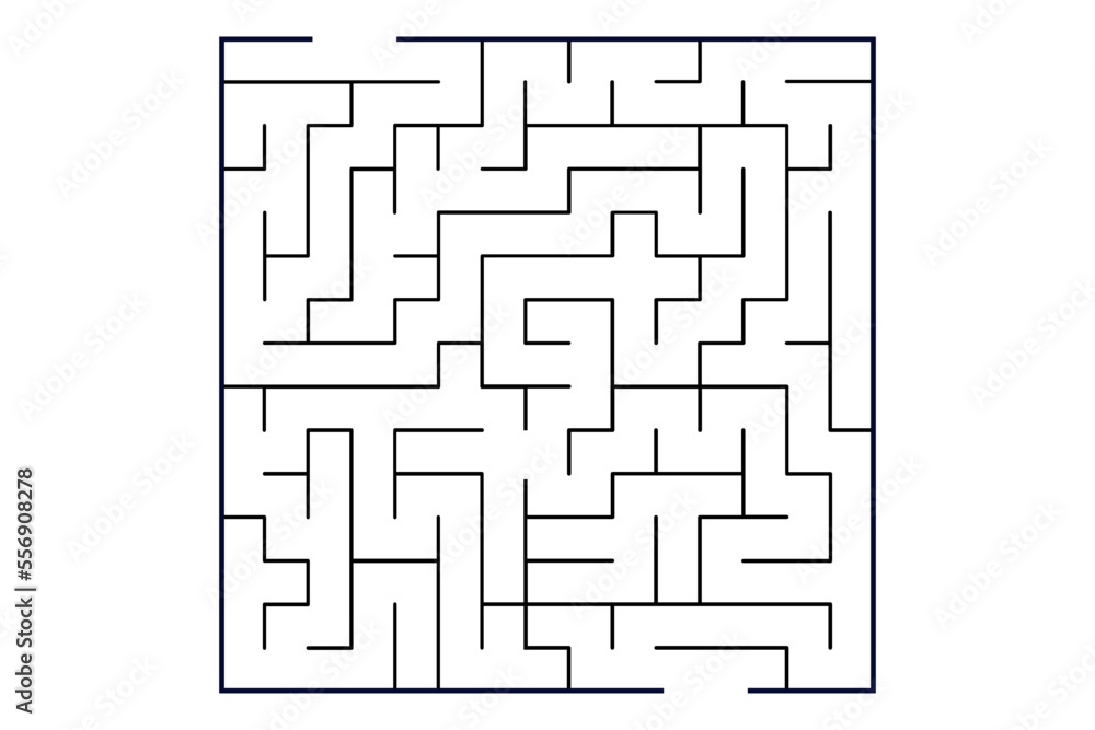 Square labyrinth with entry and exit.vector game maze puzzle, maze game for kids Stock Vector ...