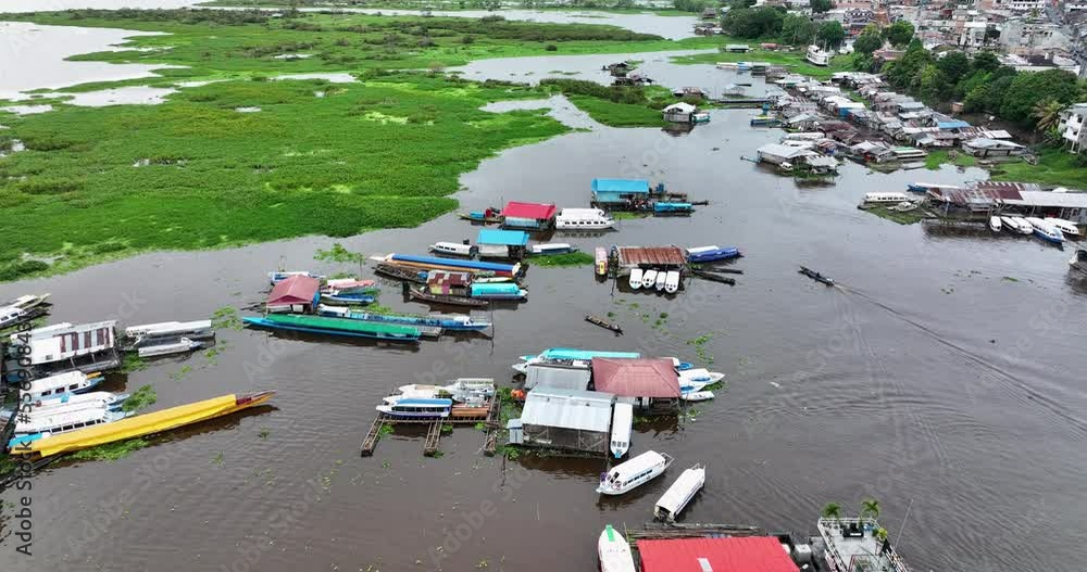 Aerial view of Iquitos, Peru, also known as the Capital of the Peruvian ...