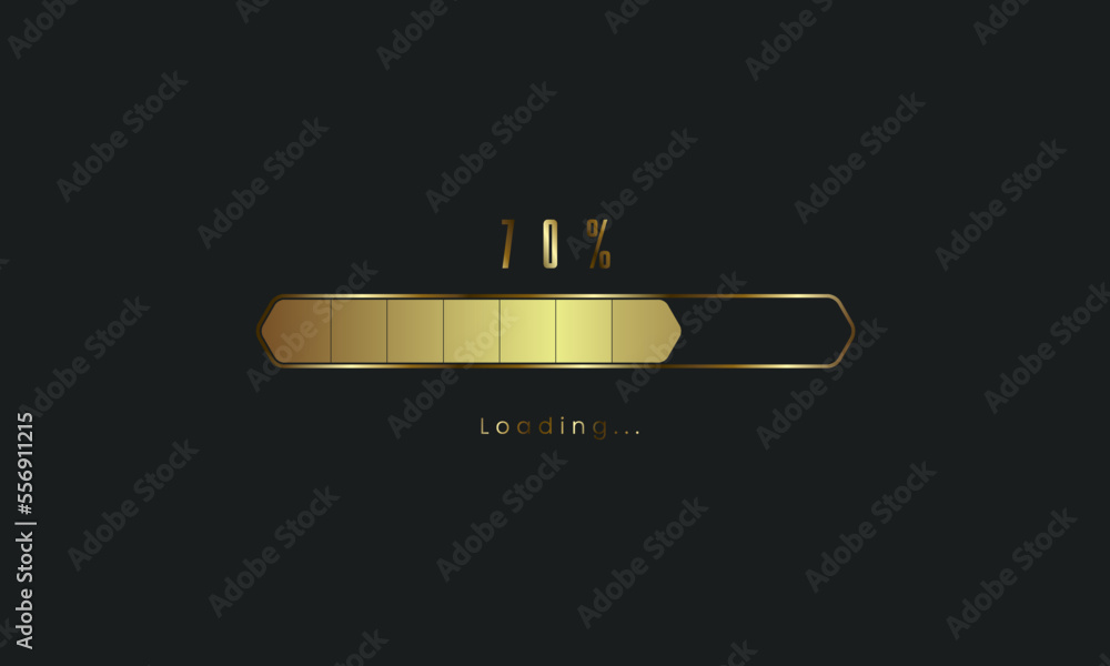 70 percent golden Futuristic Progress loading bar. gold Loading bar ...