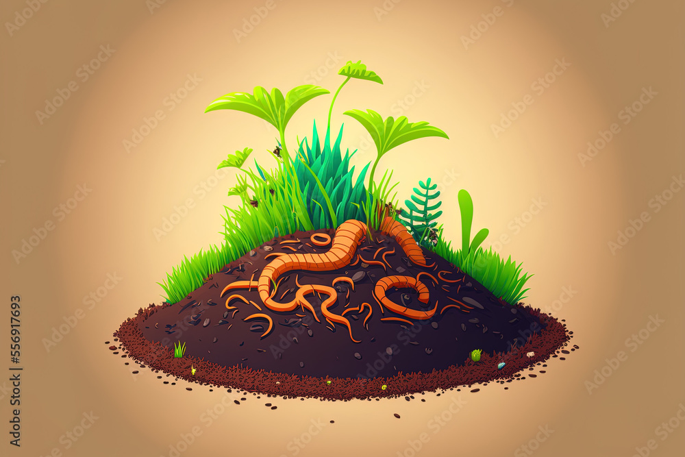Worm based organic fertilizer for gardens. sprouting compost mound that ...