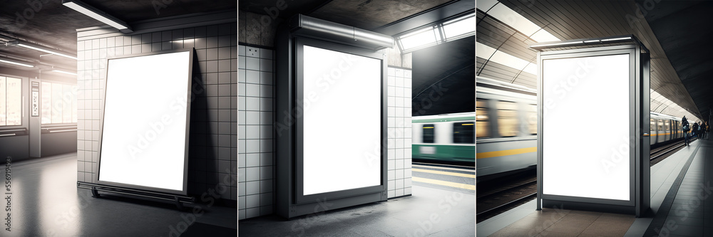Light box screen with white blank space for advertisement and hand ...