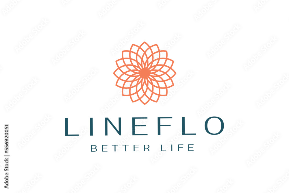 line art flower for life logo design Stock Vector | Adobe Stock