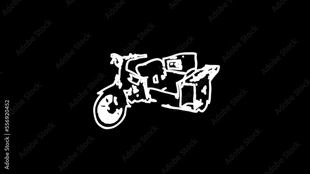 motorcycle icon sign or symbol animation. White Highlight Elements ...