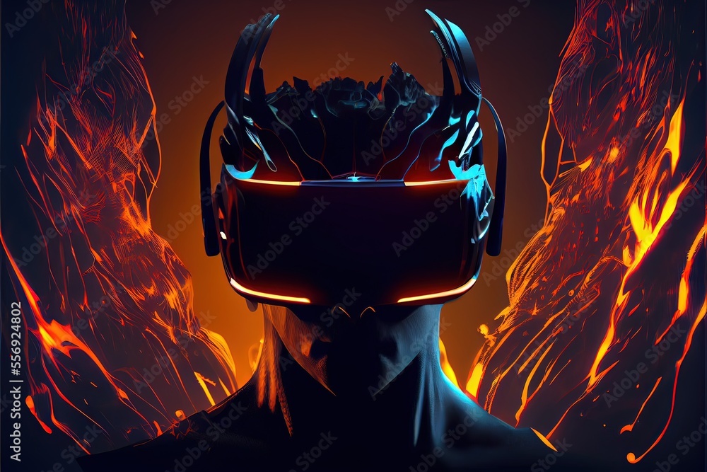 Generative AI illustration of Metaverse concept and virtual world ...