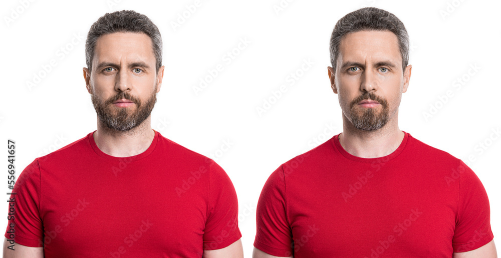 Foto de before and after. two man face stubble comparison before and ...