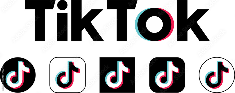 TikTok glitch icon of social media. TikTok - destination for short-form ...