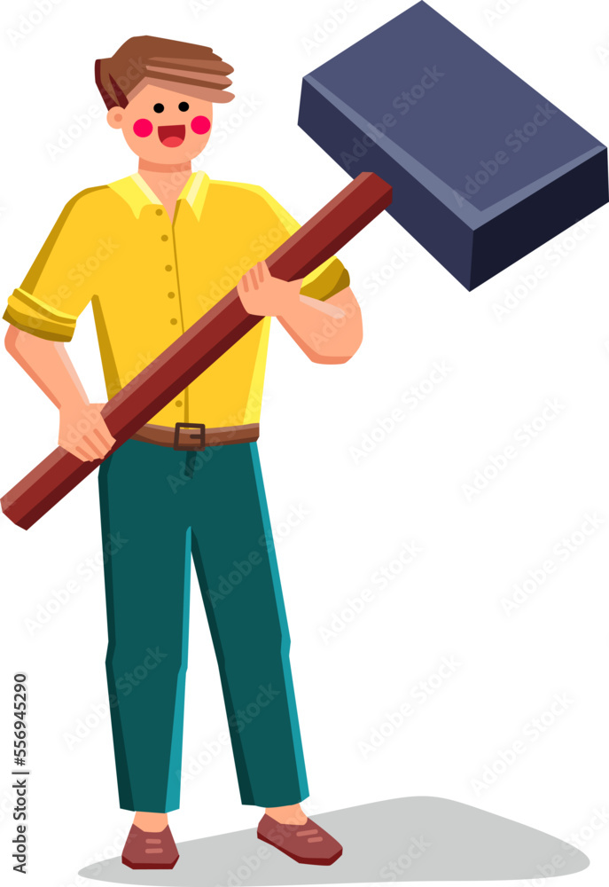 hammer instrument vector. tool construction, carpentry repair, work ...