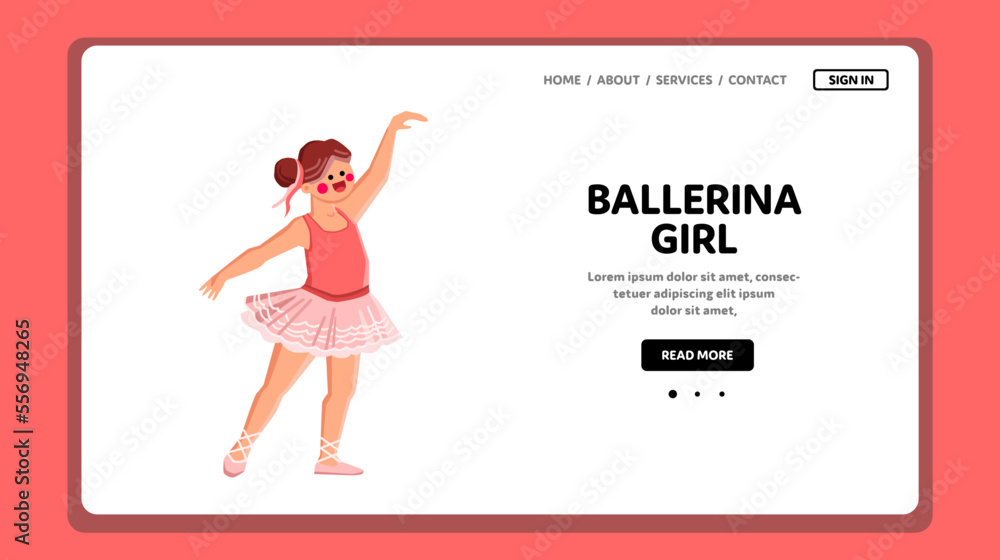 ballerina girl vector. cute ballet, princess dance, little design ...