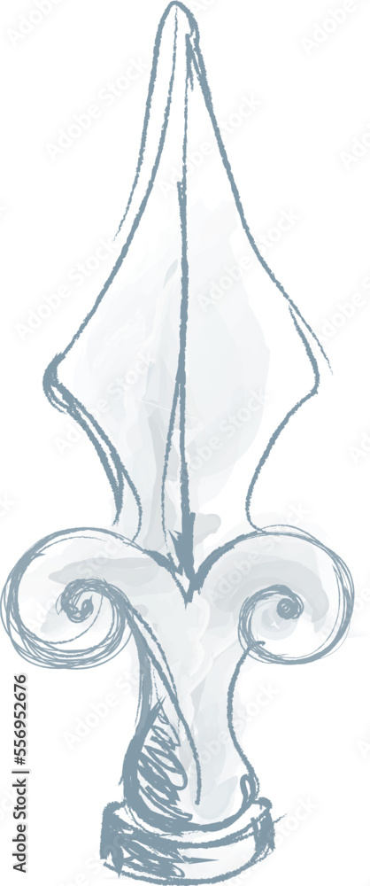 architectural elements in naive hand drawn style. Imitation of ...