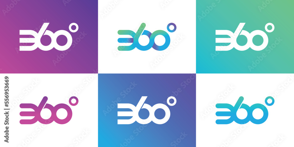 360 degrees, simple and modern logo design Stock Vector | Adobe Stock
