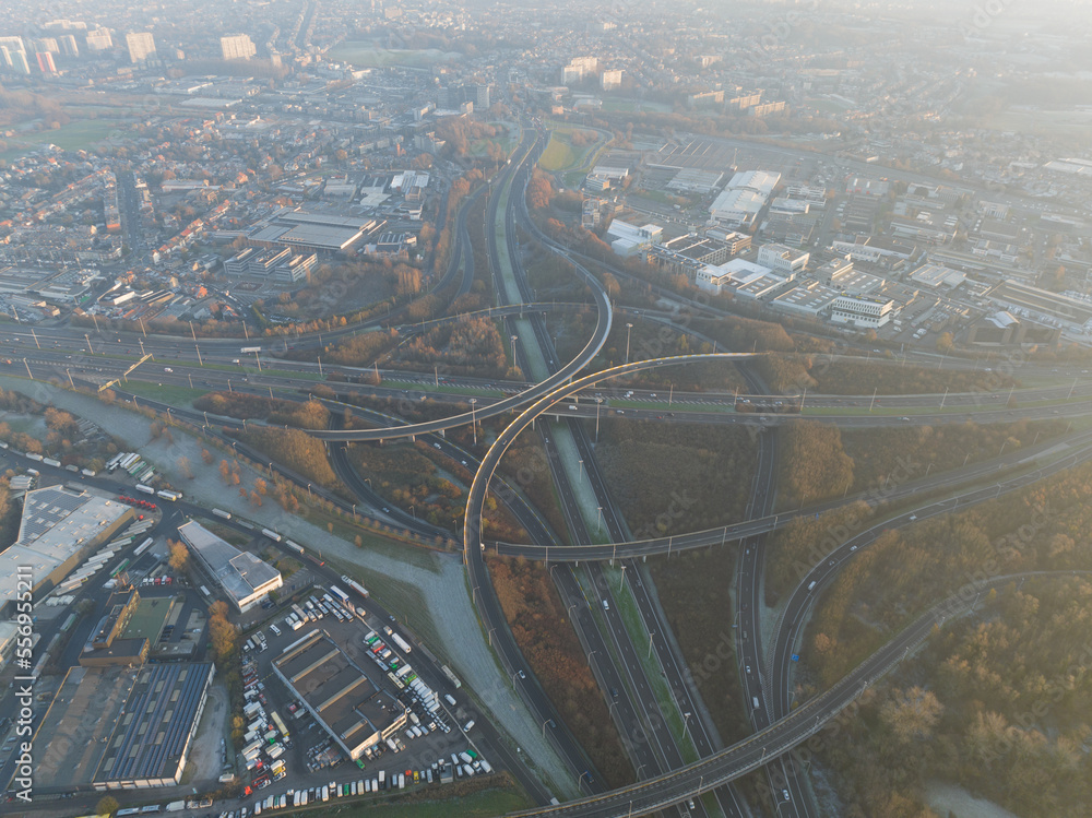 Complex traffic intersection roundabout. Symbolic for choice, direction ...