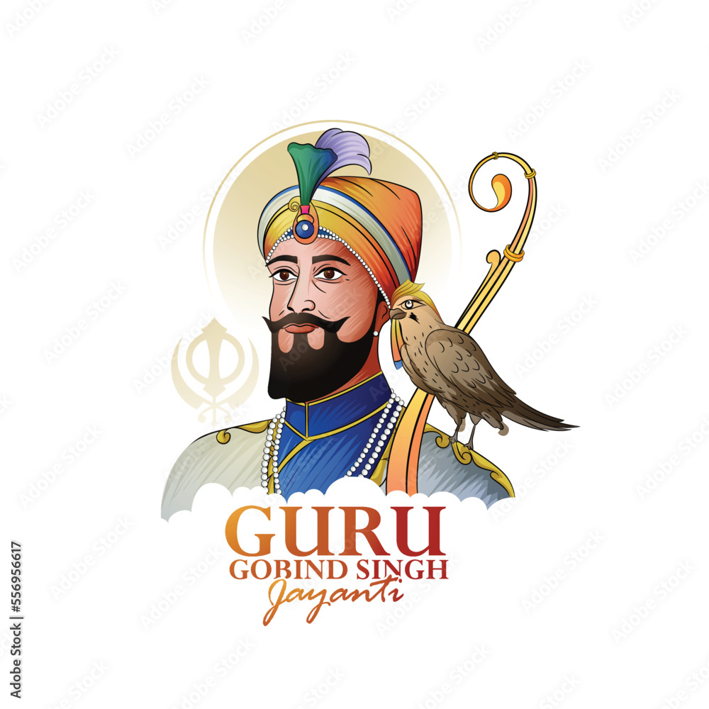 abstract vector illustration of God Guru Gobind Singh Jayanti ...