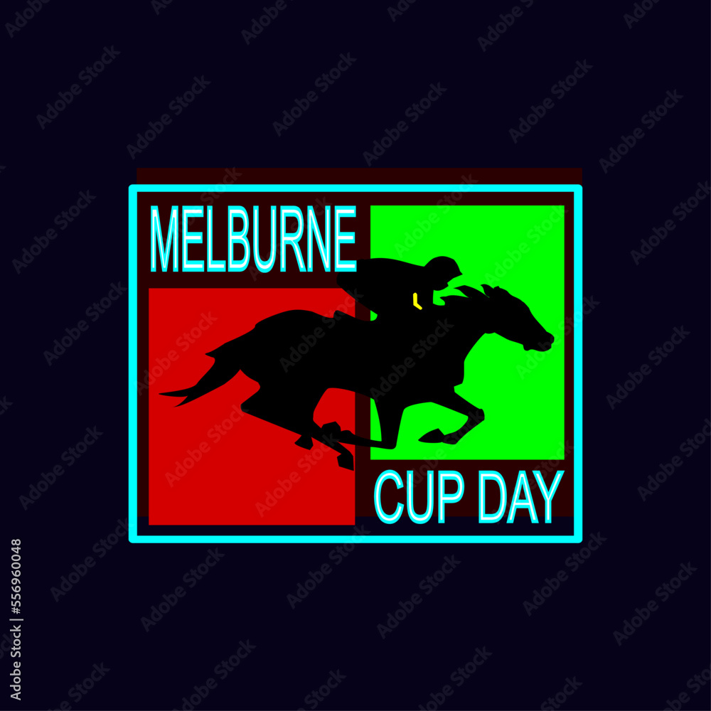 Melbourne Cup Day typography logo, Vector illustration. The Melbourne ...