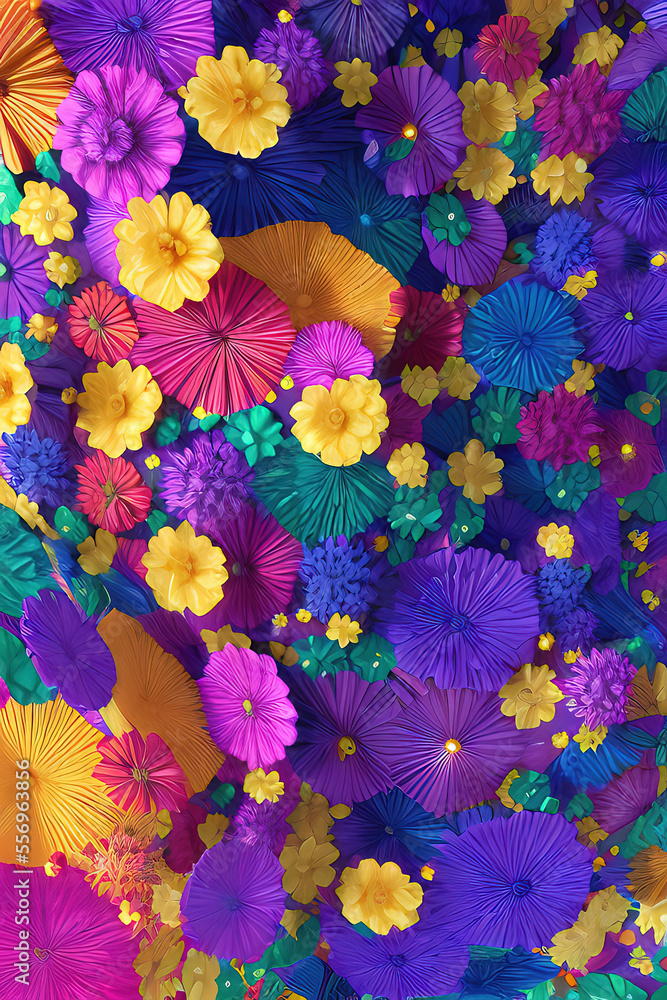 Ai generated art, 3d rendered illustration of flowers background ...