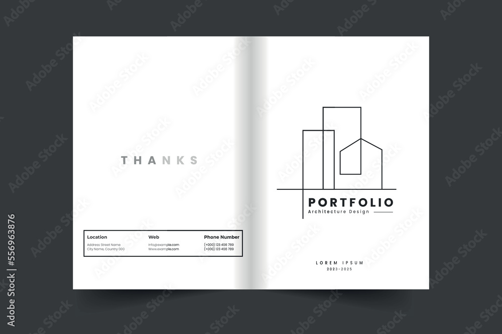 Building and architecture portfolio cover template and Brand guideline ...