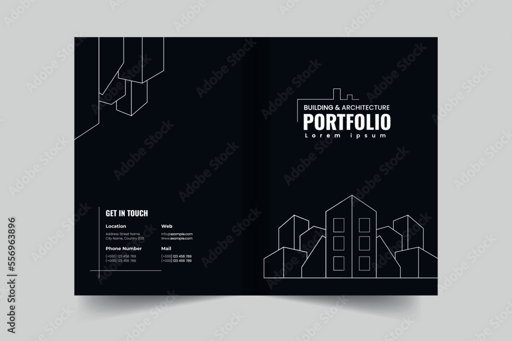Building and Architecture Portfolio Template or Portfolio Brochure ...