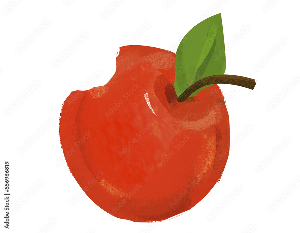 cartoon fruit apple on white background Stock Illustration | Adobe Stock