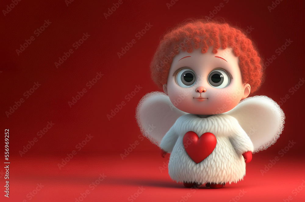 Love illustration of a little baby angel, a child who brings people ...