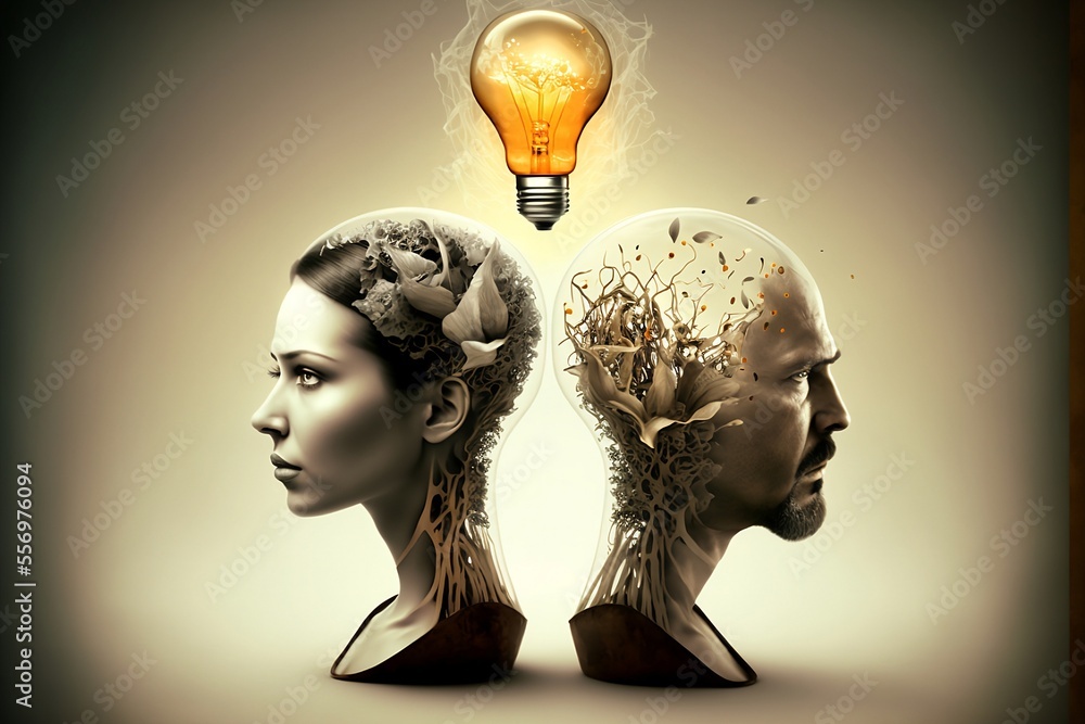 Man and woman organically creating ideas for the future. Generative AI ...