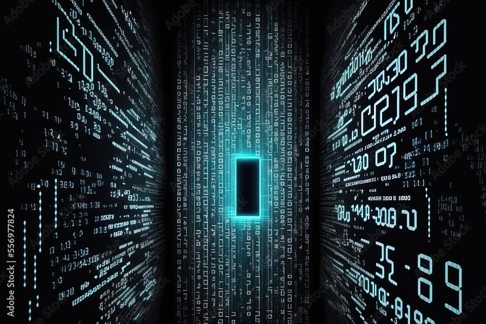 digital information technology background continuous loop with binary code Computer images are ...