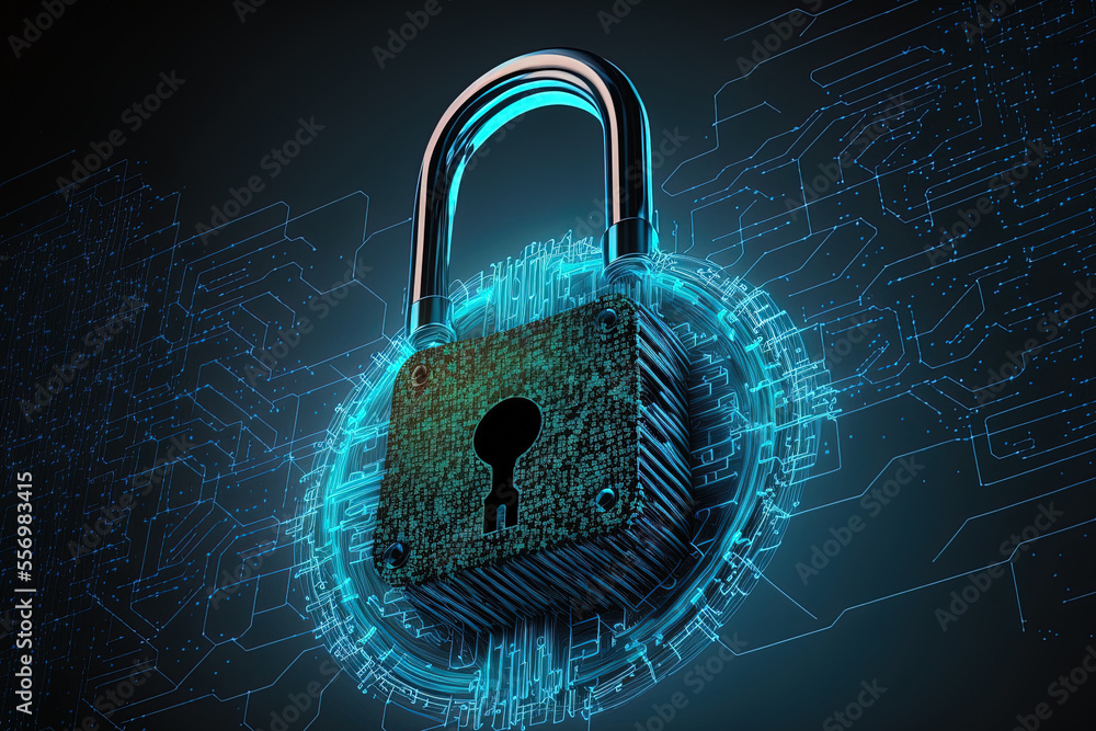 Internet technology networking and the padlock icon for cyber security ...