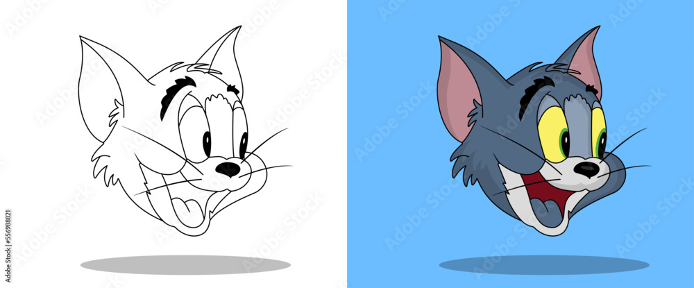 tom cat cartoon ,vector illustration. Stock Vector | Adobe Stock