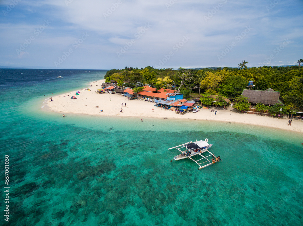 White Beach Moalboal in Cebu, Palawan,Philippines. Ocean Water and ...
