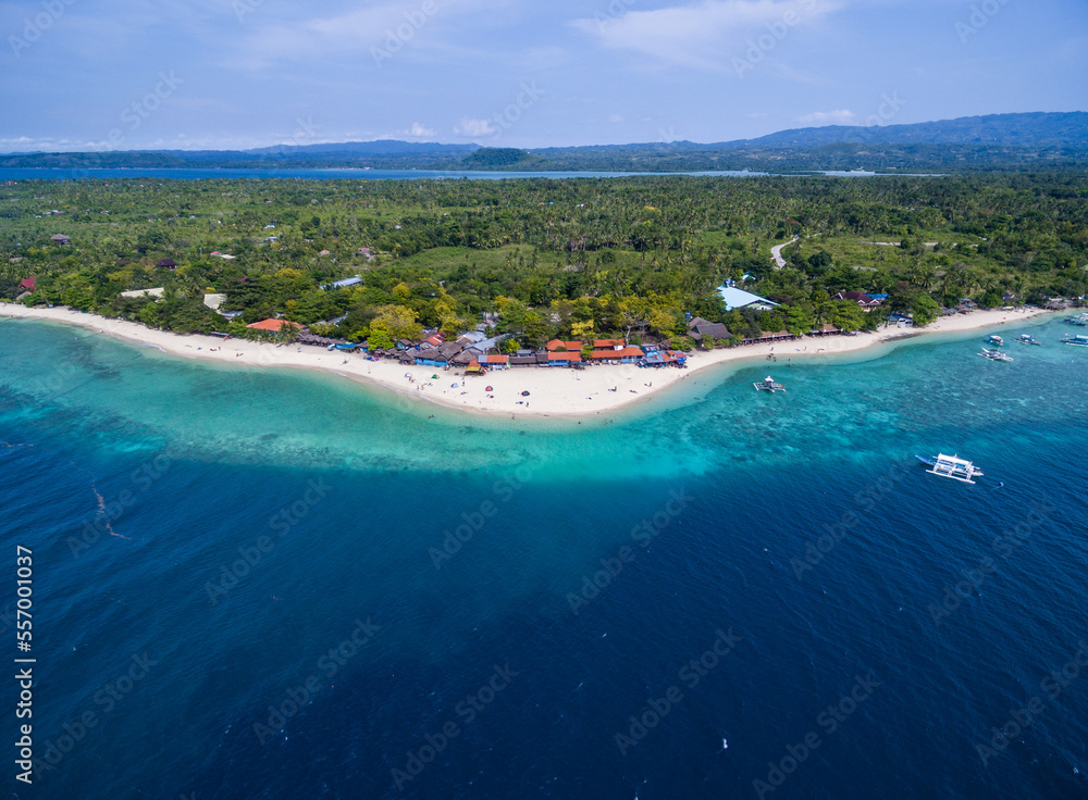 White Beach Moalboal in Cebu, Palawan, Philippines. Ocean Water and ...