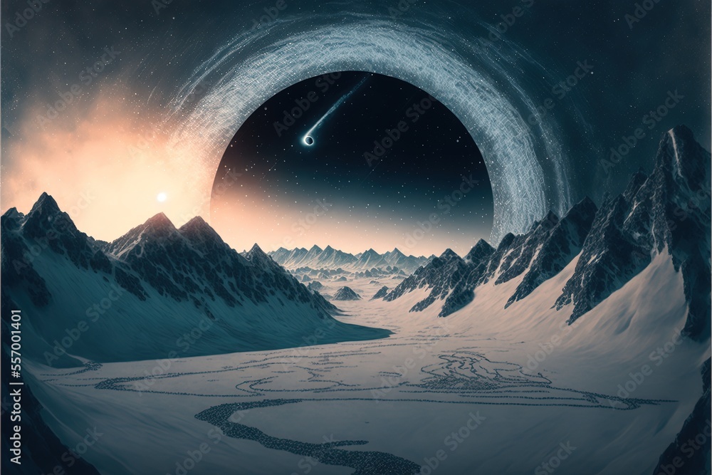 Galaxy nature with snowy mountain aesthetic background starry sky and ...