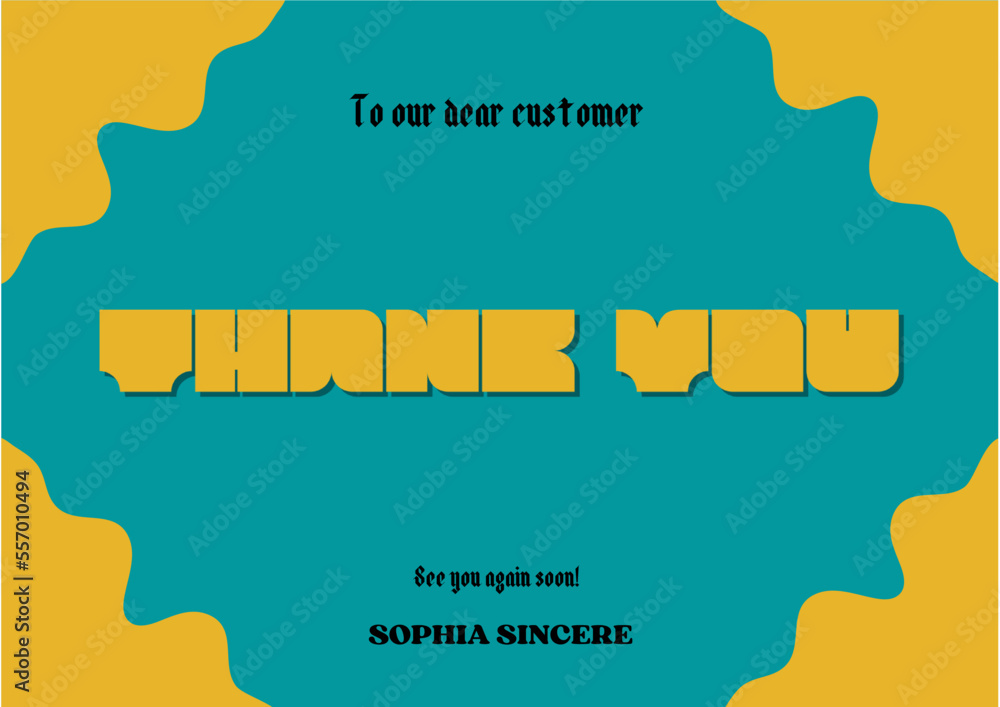 THANK YOU CARD TO CUSTOMER Stock Vector | Adobe Stock