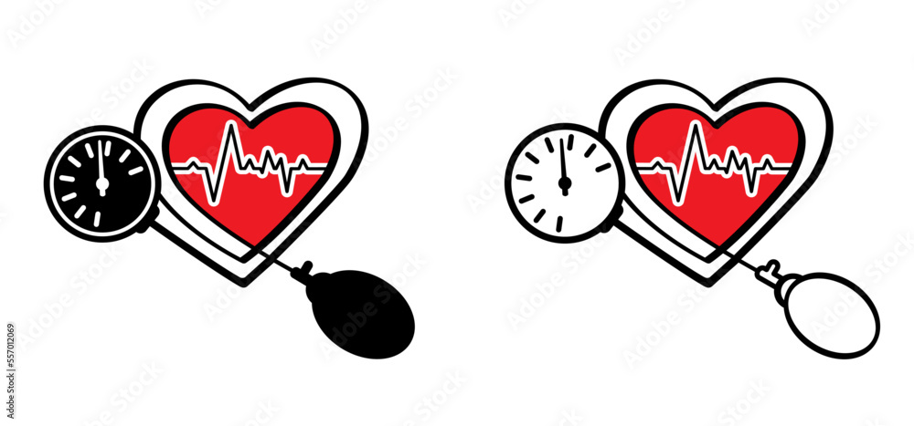 Cartoon blood pressure monitor, Medical tonometer. Pressure blood high ...