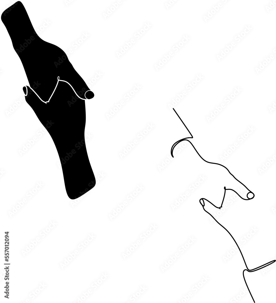 Hand holding hand together vector.Hands holding icon in black style ...