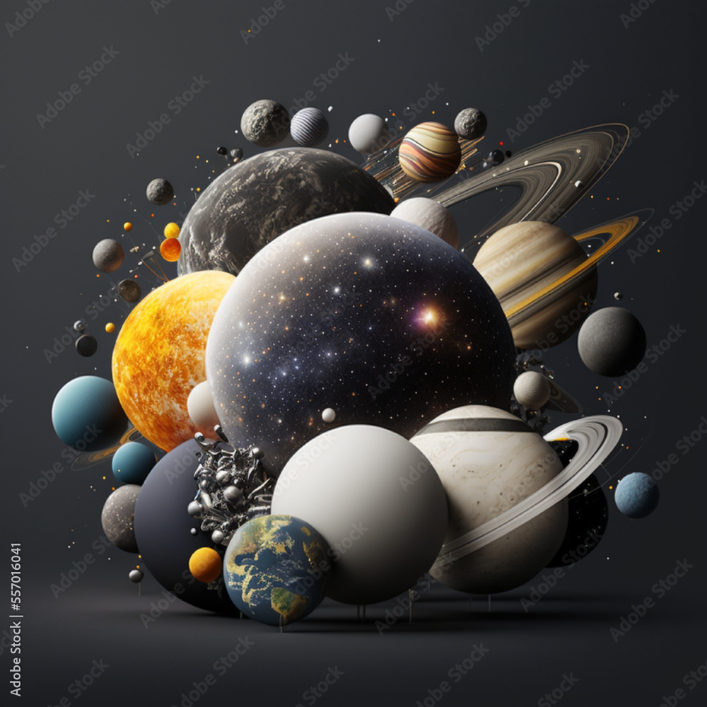Space solar system parade of planets realistic style Stock Vector ...