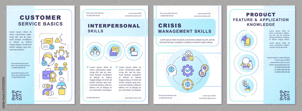 Customer service basics blue gradient brochure template. Workflow rules ...
