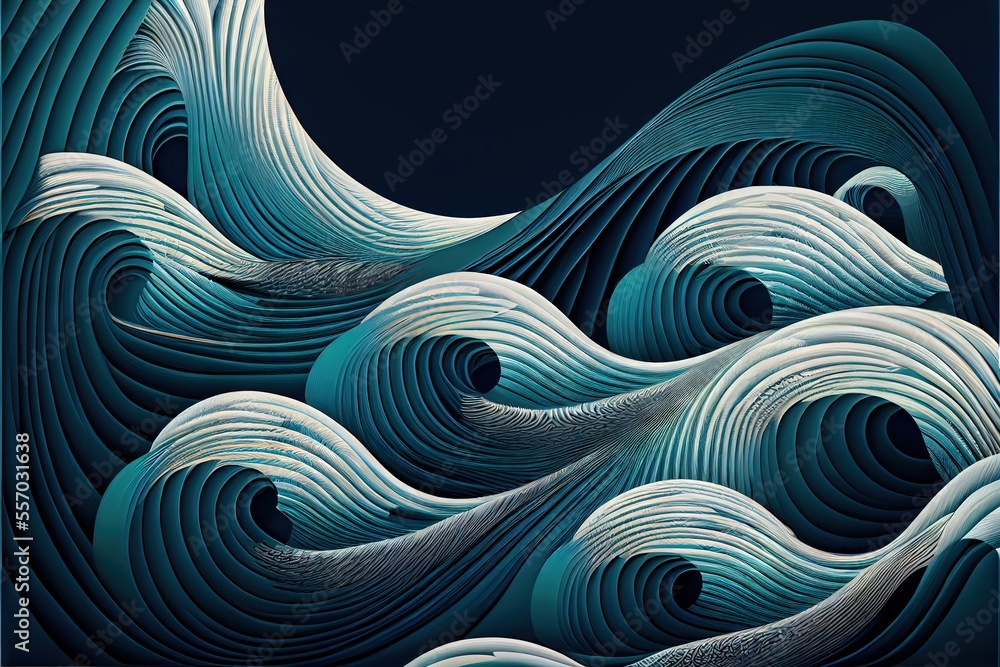 Pattern wave. AI generated art illustration. Stock Illustration | Adobe ...