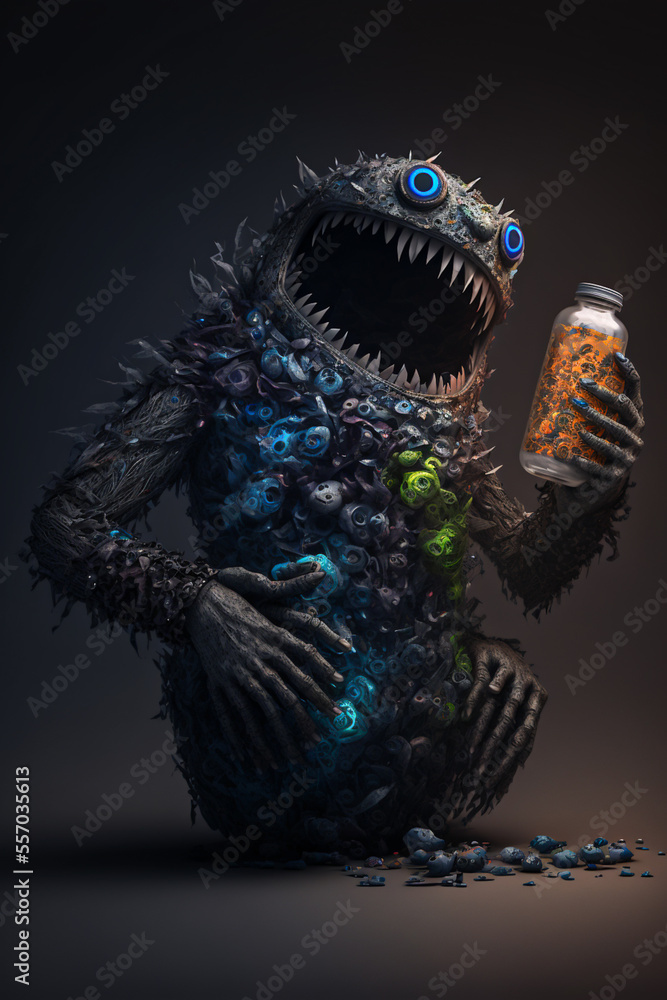 Cute garbage monster completely built out of rubbish Stock Illustration ...